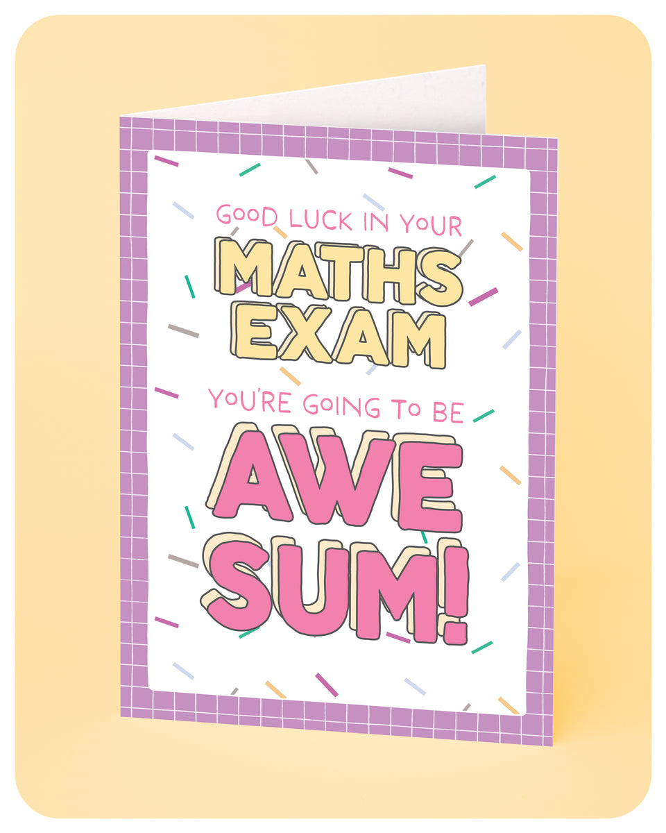'Awesum' Good Luck Maths Exam Greeting Card – Sums of Anarchy