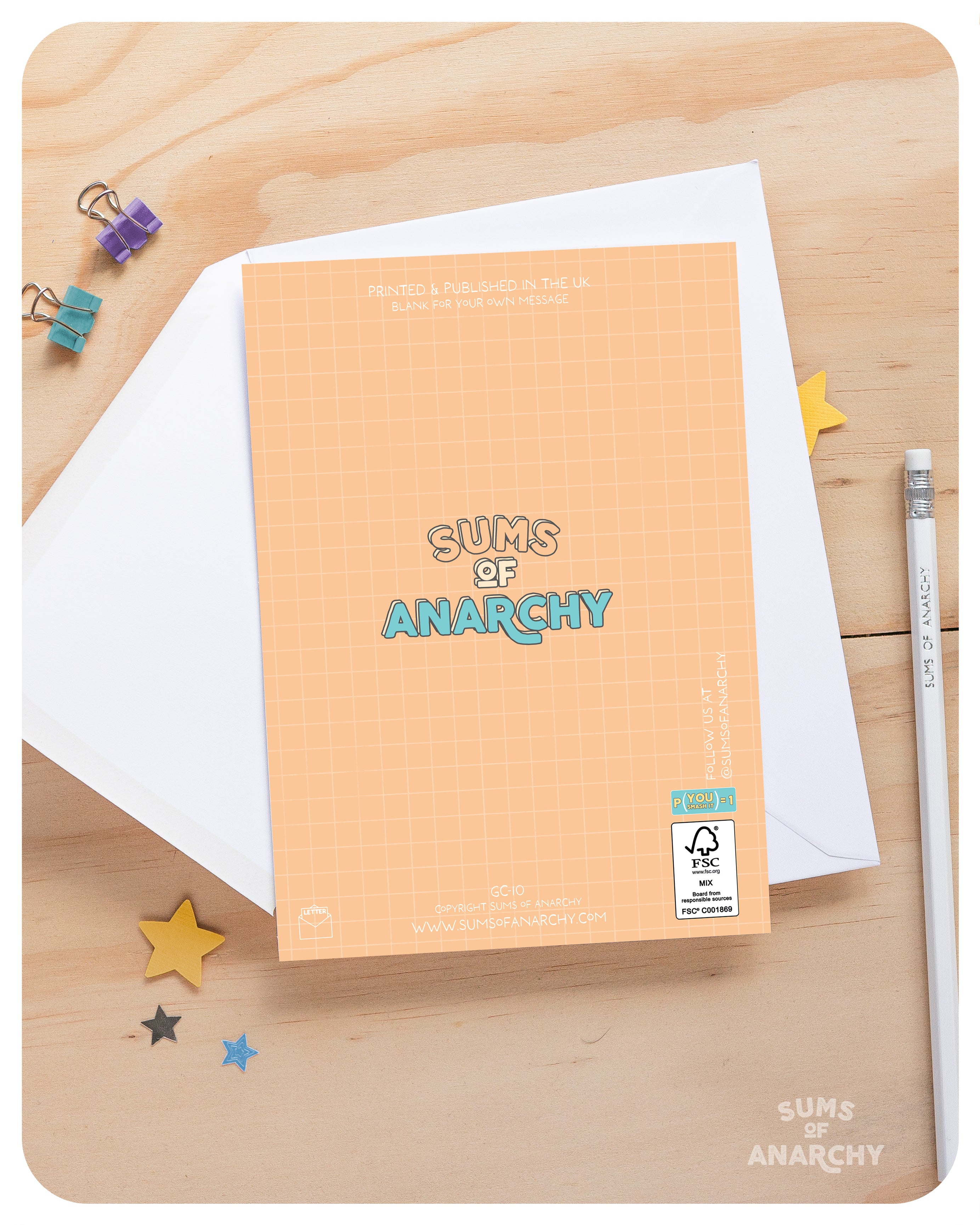 Fun Maths Good Luck Exams Greeting Card – Sums of Anarchy